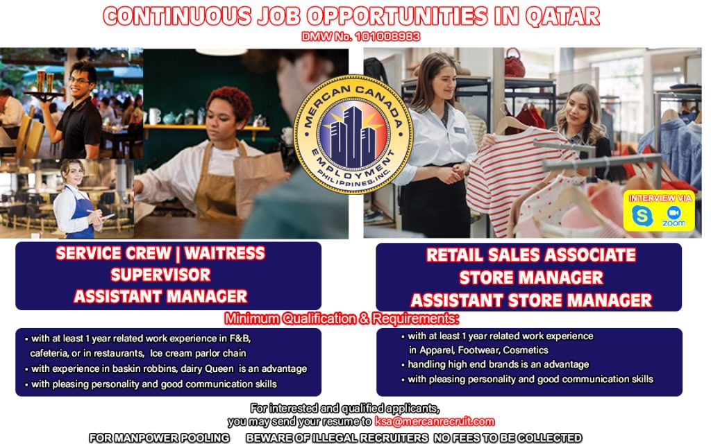 Continuous Job Opportunities in Qatar | Mercan Canada Employment ...